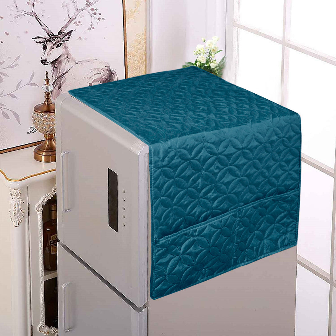 Dustproof Microfiber Quilted Refrigerator Cover With Side Pockets ...